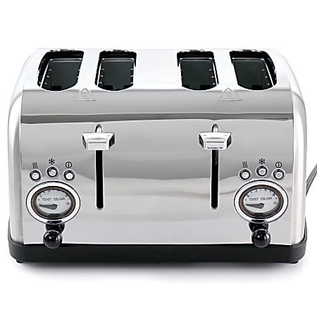 MegaChef 4 Slice Wide Slot Toaster With Variable Browning Silver ...