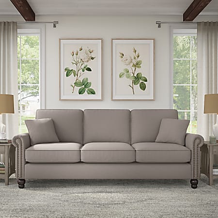 Bush Furniture Coventry 85 W Sofa Beige Herringbone Standard Delivery ...
