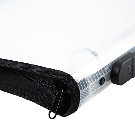 JAM PAPER 3 Ring Plastic Zipper Binder 1.5 inch Clear Sold Individually ...