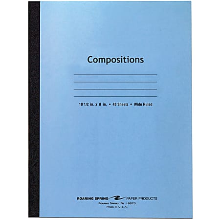 Roaring Spring Composition Notebook 8 x 10 12 48 Sheets Blue - Office Depot