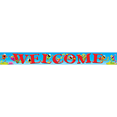 Trend Frog tastic Theme Welcome Banner 10 ft Width Assorted - Office Depot