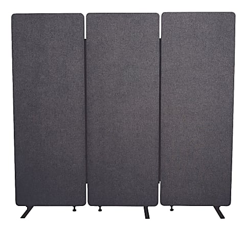 Luxor RECLAIM Acoustic Privacy Panel Room Dividers, 66"H x 24"W, Slate ...