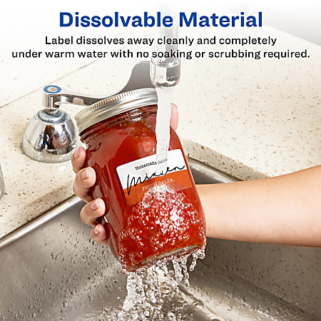 Avery Dissolvable Labels 4224 Rectangle 1 14 x 2 38 White Pack Of 90 ...