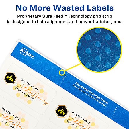 Avery Dissolvable Labels 4224 Rectangle 1 14 x 2 38 White Pack Of 90 ...