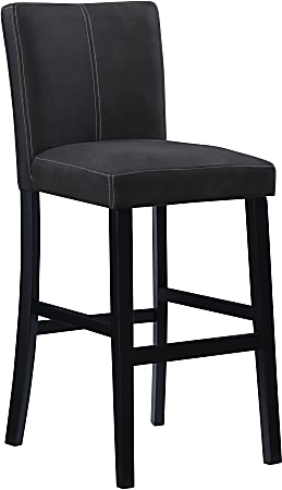 Linon Baker Bar Stool CharcoalBlack - Office Depot