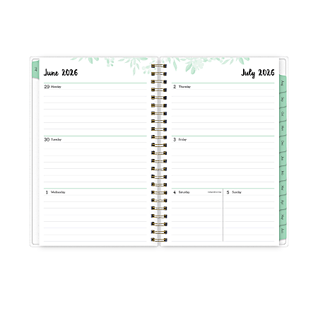 Planning Calendar BS Laurel Frosted PP 5x8 AY26 27 - Office Depot