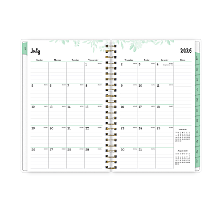 Planning Calendar BS Laurel Frosted PP 5x8 AY26 27 - Office Depot