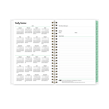 Planning Calendar BS Laurel Frosted PP 5x8 AY26 27 - Office Depot