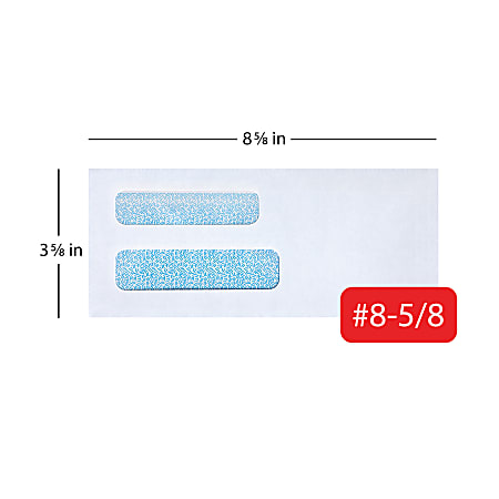 Office Depot Brand 8 58 Security Envelopes Double Window 3 58 x 8 58 ...