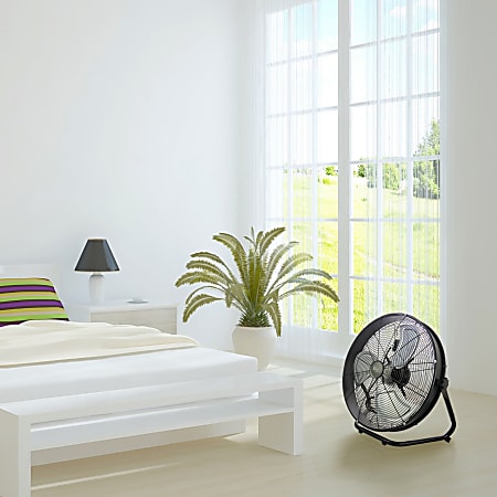 Vie Air 20 Industrial Floor Drum Fan Black - Office Depot