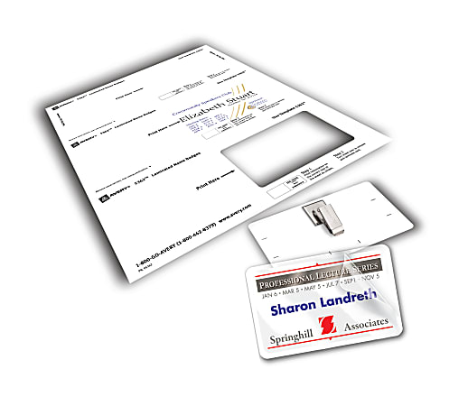 Avery Customizable Self Laminating Name Badges 5362 2.25 x 3.5 White 30 ...