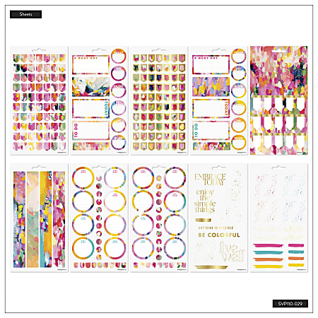 Happy Planner Bright Brushy Sticker Sheets Pack Of 10 Sheets 303 Total ...