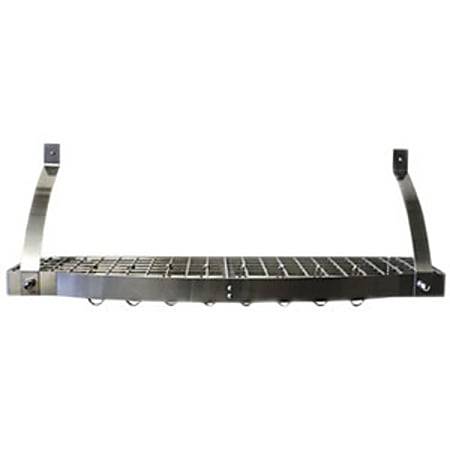 Range Kleen New Stainless Steel Bookshelf Pot Rack - Office Depot