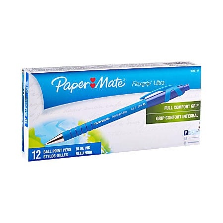 Paper Mate FlexGrip Ultra Retractable Pens Fine Point 0.8 mm Blue ...