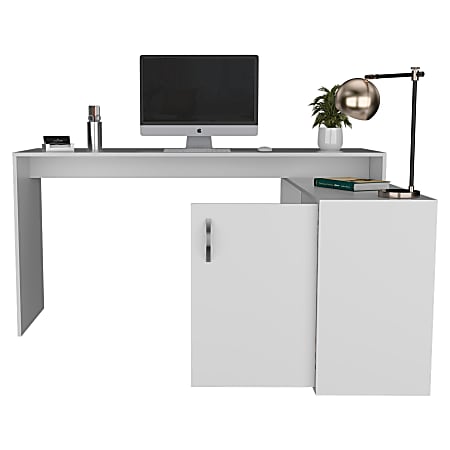 RTA AXIS 60 W L Shaped Computer Desk White - Office Depot