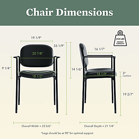 HON Scatter Stacking Guest Chair Fixed Arms Fabric Black - Office Depot