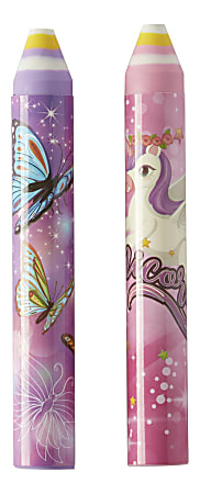 Office Depot Brand Round Pencil Shape Erasers 6 78 x 2 34 PinkPurple ...