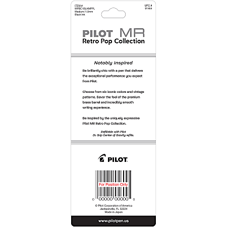 Pilot MR Retro Pop Collection Premium Ballpoint Pen Medium Point 1.0 mm ...