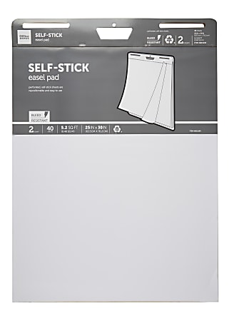 Office Depot Brand Self Stick Easel Pads 25 x 30 40 Sheets 80percent Recycled White Pack Of 2 ...
