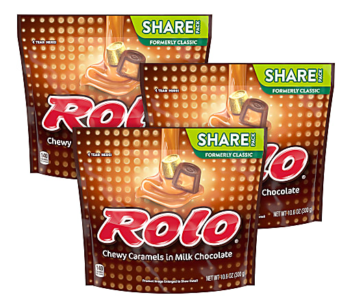 ROLO Milk Chocolate And Caramel Candies 10.6 Oz Bag Pack Of 3 Bags ...