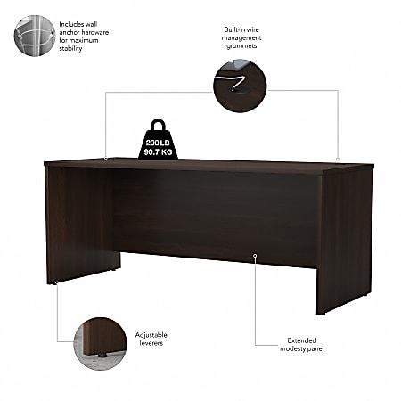 Bush Business Furniture Studio C Office 72 W Computer Desk Black Walnut ...