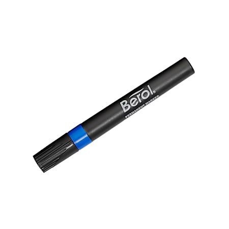 Berol By Eberhard Faber 3000 Chisel Tip Permanent Markers Blue Pack Of ...