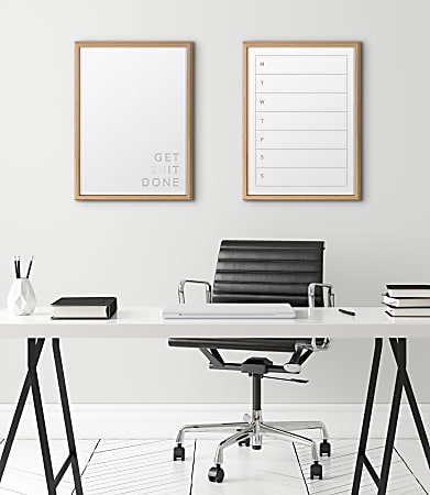 Kate and Laurel Blake Non Magnetic Framed Dry Erase Printed Glass 18 x ...