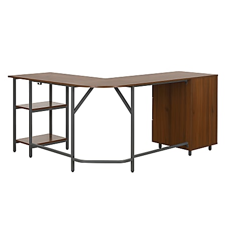 Techni Mobili 59 W L Shaped 2 Tone Home Office Computer Desk With ...