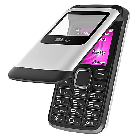BLU Zoey Flex Z130 Flip Phone, White