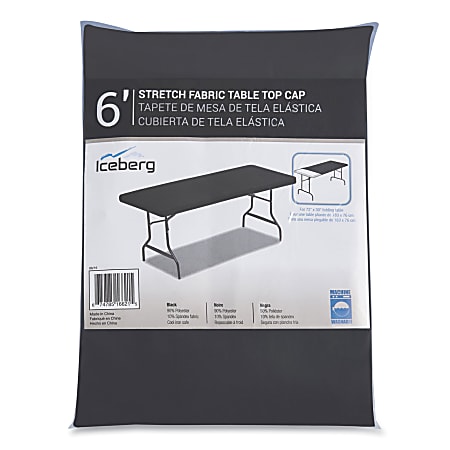 Iceberg iGear Fabric Table Top Cap Tablecloth Rectangle 30 x 72 Black ...