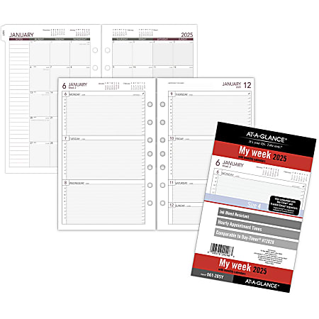 2025 AT A GLANCE Weekly Planner Refill Desk Size January to December ...