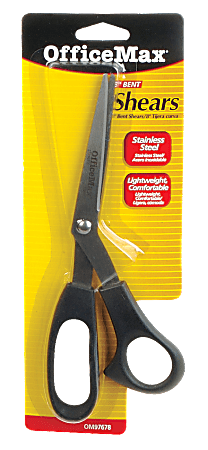 OfficeMax Economy Stainless Steel Scissors Black 8 Bent - Office Depot