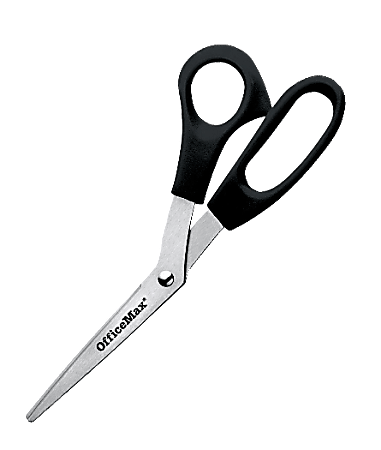 OfficeMax Economy Stainless Steel Scissors Black 8 Bent - Office Depot