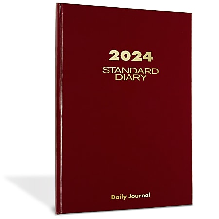 2024 AT A GLANCE Standard Daily Diary Journal Ruled 7 34 x 12 Red ...