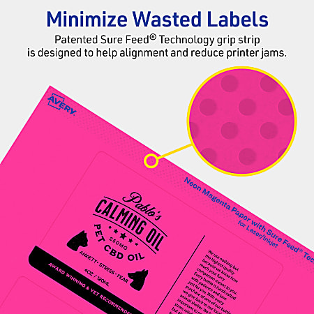 Avery Print To The Edge Labels With Sure Feed Technology And Easy Peel ...