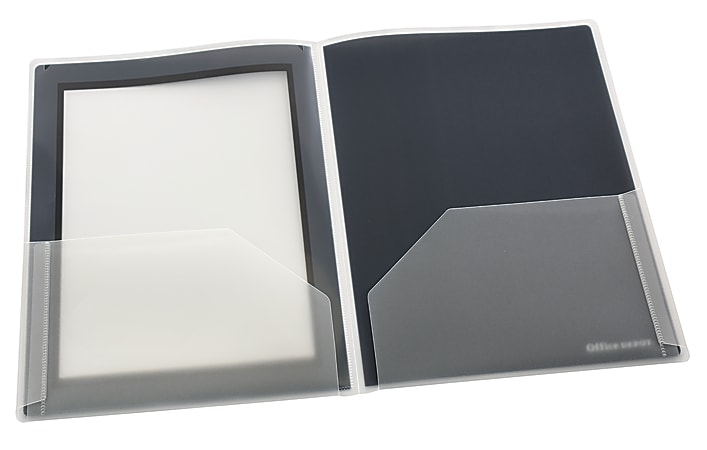 OfficeMax Brand 2 Pocket Poly Folders Black - Office Depot