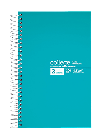Office Depot Brand Notebook 9 12 x 6 2 Subjects College Ruled 400 Pages ...
