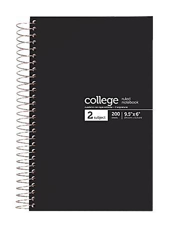 Office Depot Brand Notebook 9 12 x 6 2 Subjects College Ruled 400 Pages ...