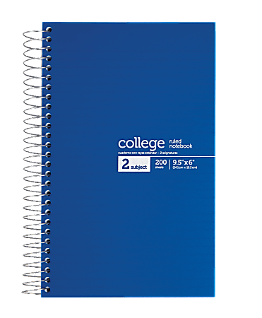 Office Depot Brand Notebook 9 12 x 6 2 Subjects College Ruled 400 Pages ...