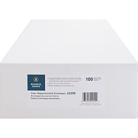 Business Source 2 sided Inter Department Envelopes 10 x 13 28 Lb Button ...