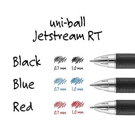 uniball Jetstream RT Retractable Ballpoint Pens Medium Point 1.0 mm ...