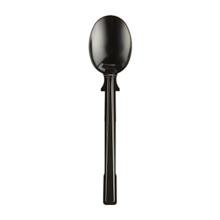 SmartStock T Series Disposable Cutlery Refills Polystyrene Soup Spoons Black 40 Soup Spoons Per ...