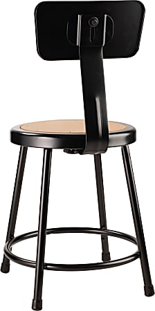 National Public Seating Hardboard Stool With Back 18 H Black - Office Depot