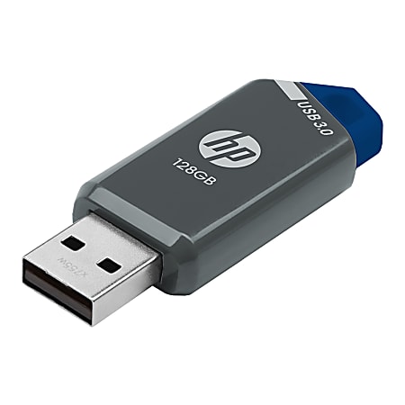 HP x900w USB 3.0 Flash Drive128GBGrayBlue - Office Depot