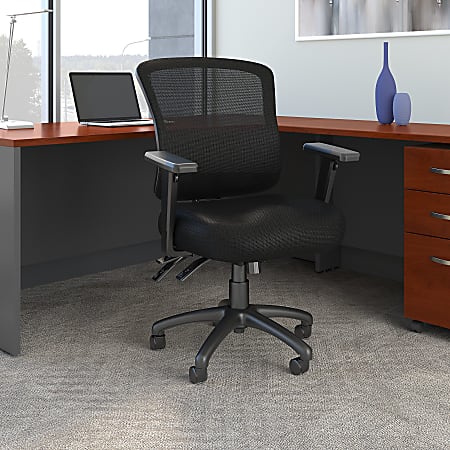 Bush Business Furniture Custom Comfort Mid Back Multifunction Ergonomic Mesh Office Chair Black Standard Delivery