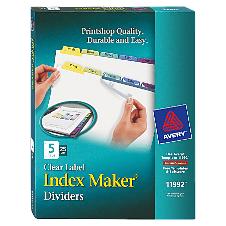 Avery Print Apply Clear Label Dividers With Index Maker Easy Apply ...