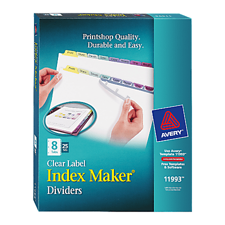 Avery Print Apply Clear Label Dividers With Index Maker Easy Apply ...