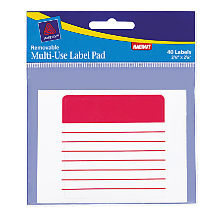 Avery Removable Adhesive Label Pad 3 x 4 Assorted Colors Pack Of 40 ...