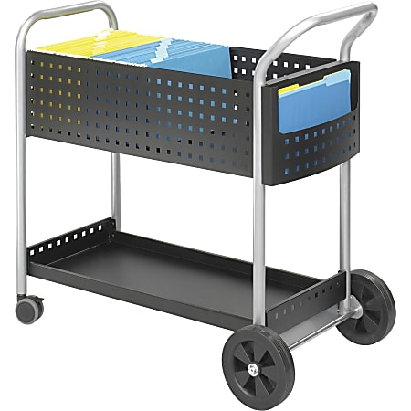 Safco Scoot Mail Cart 40 34 H x 22 12 W x 39 12 D SilverBlack - Office ...