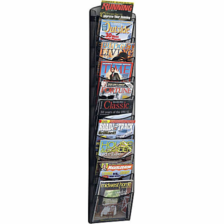 Safco 10 Pocket Mesh Magazine Rack Black - Office Depot